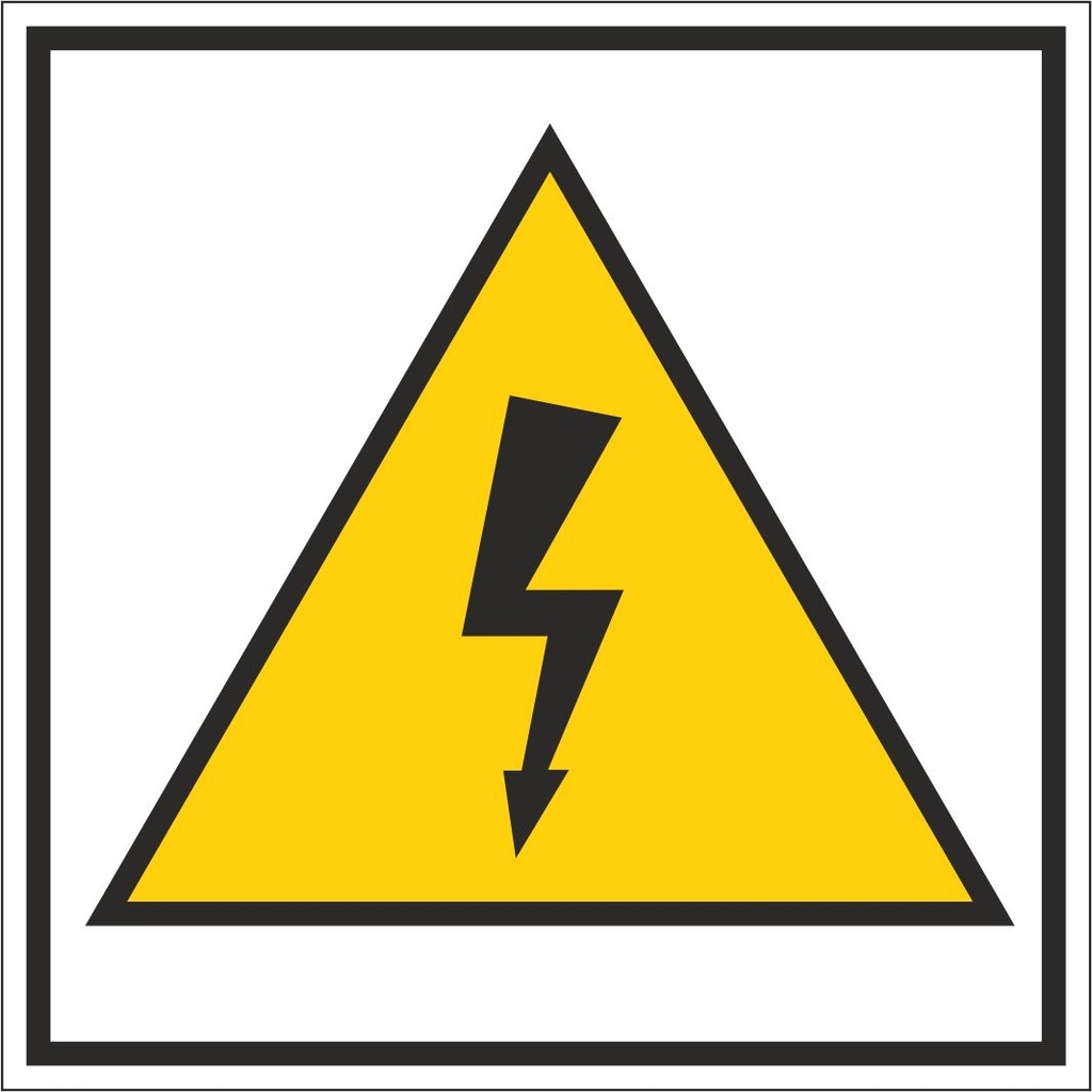 Naklejka napięcie elektryczne piorun piktogram 9x9 - 8679397930 ...