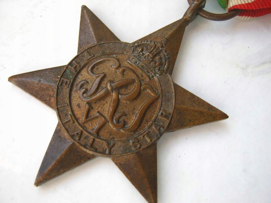 ODZNACZENIE KRZYŻ BRĄZ THE ITALY STAR GRJ VI WIELKA BRYTANIA ...