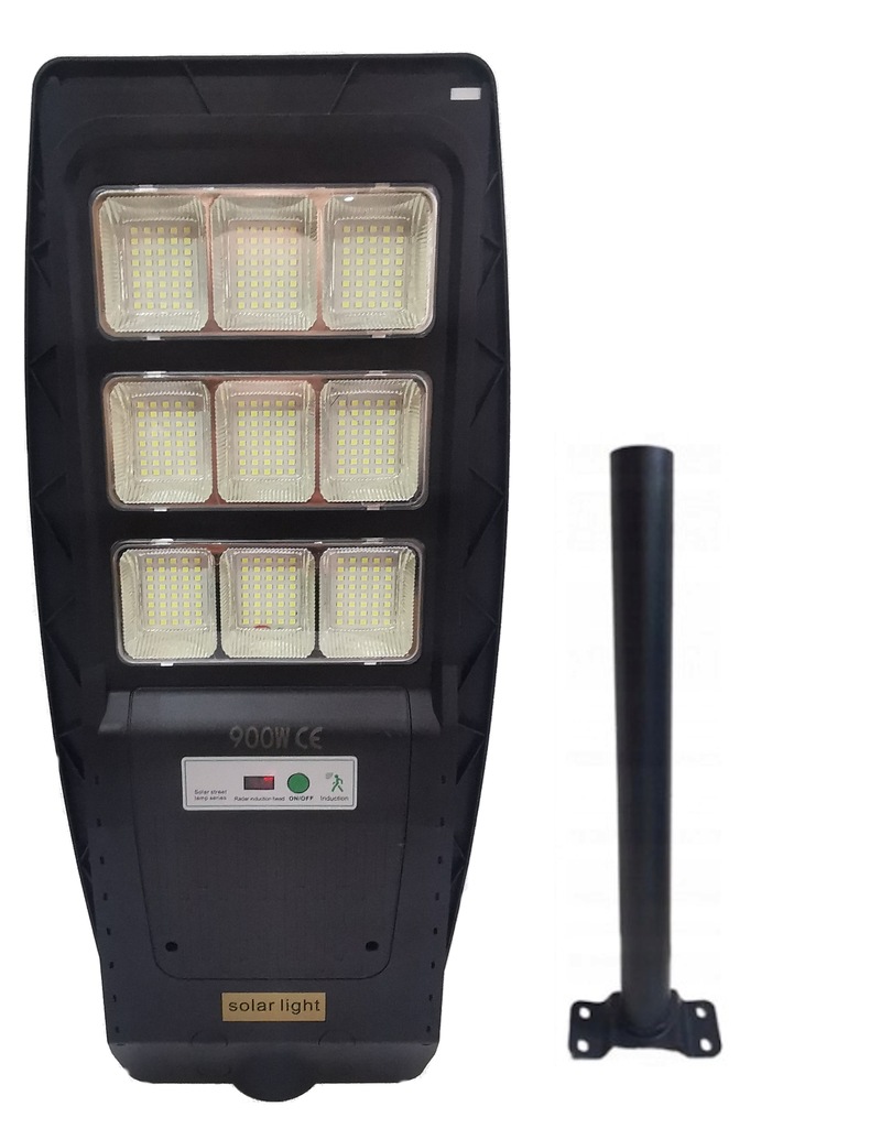 LAMPA LATARNIA ULICZNA SOLARNA 900W + PILOT+UCHWYT - 12041289054 - oficjalne archiwum Allegro
