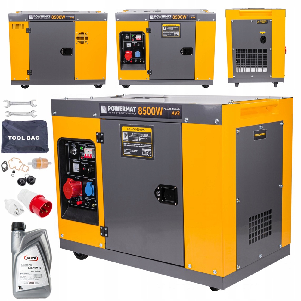 AGREGAT PRĄDOTWÓRCZY DIESEL 8,5KW 230V 400V ATS - 13564908465 - oficjalne archiwum Allegro