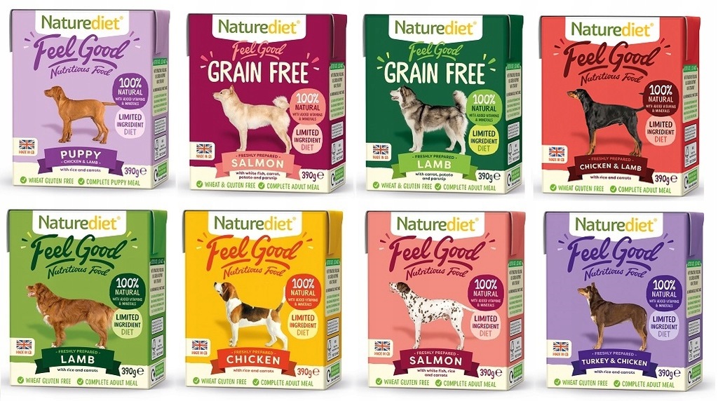 Naturediet dla psa 60% mięsa algi 18 x 390 g BARF - 11621570593 ...