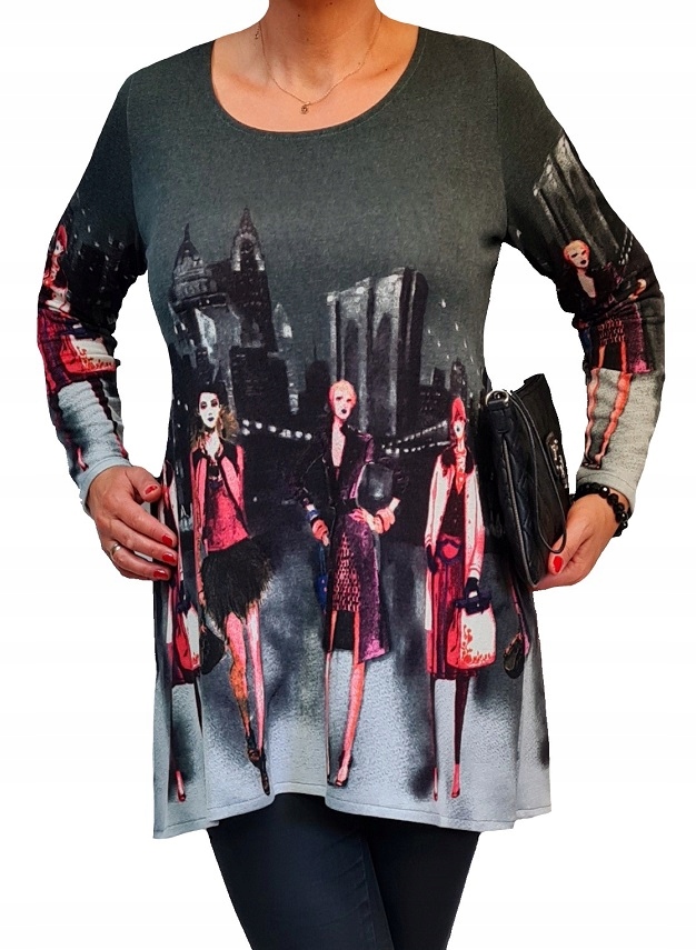 MODNA BLUZKA TUNIKA XXL 42 44 46 48 50 52 54 56 - 12661123083 - oficjalne archiwum Allegro