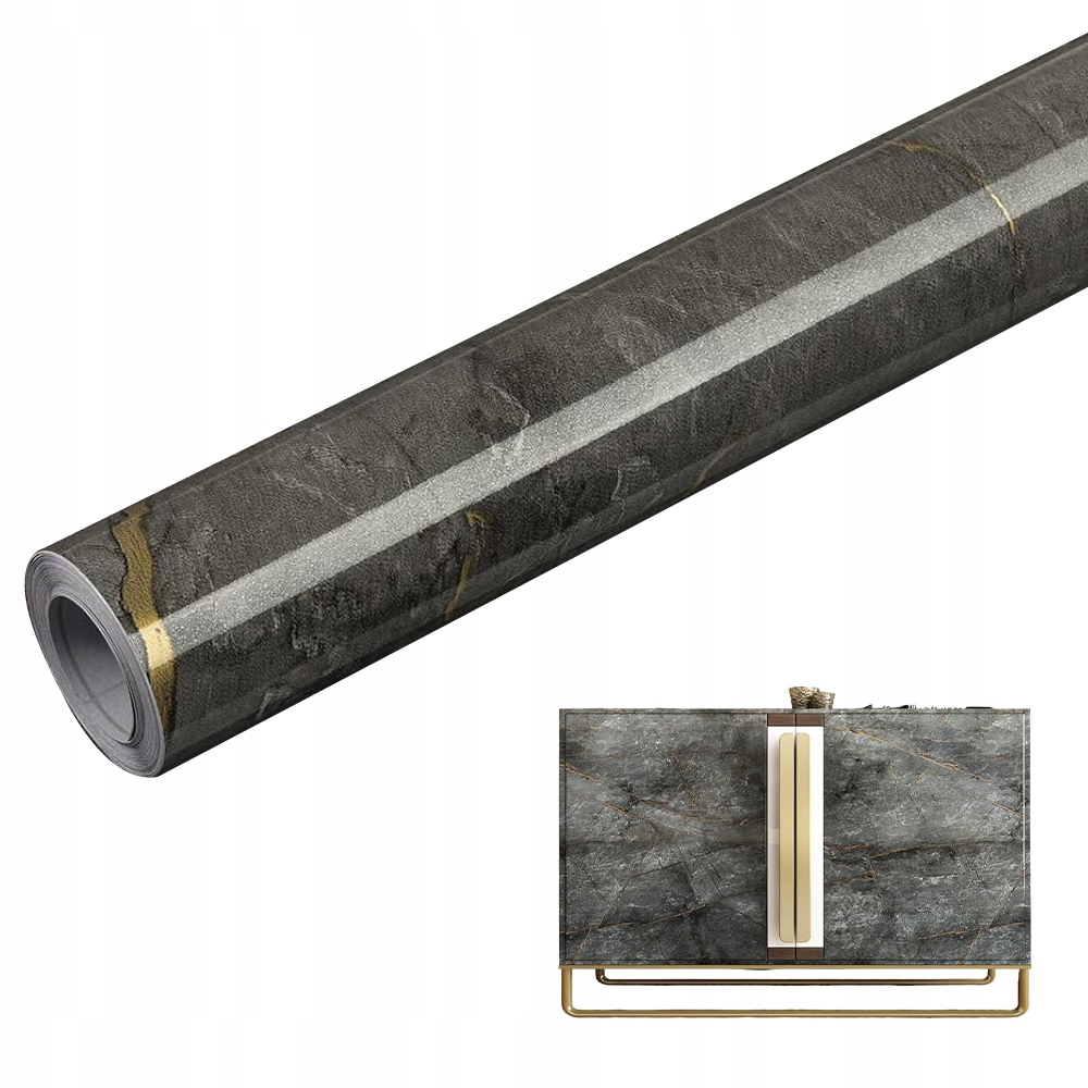 FOLIA SAMOPRZYLEPNA OKLEINA NA MEBLE BLAT PARAPET BŁYSZCZĄCA MARMUR ...