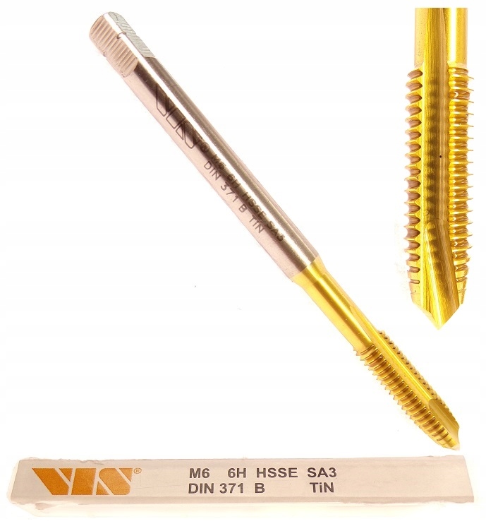 GWINTOWNIK MASZYNOWY 6MM SKOŚNY M6 HSS-E TIN - 12655269564 - oficjalne archiwum Allegro