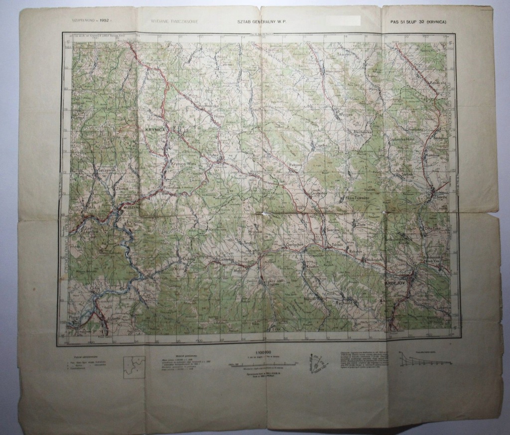 Mapa Krynica, Muszyna, Tylicz, Wysowa, 1955 - 13003165757 - oficjalne ...