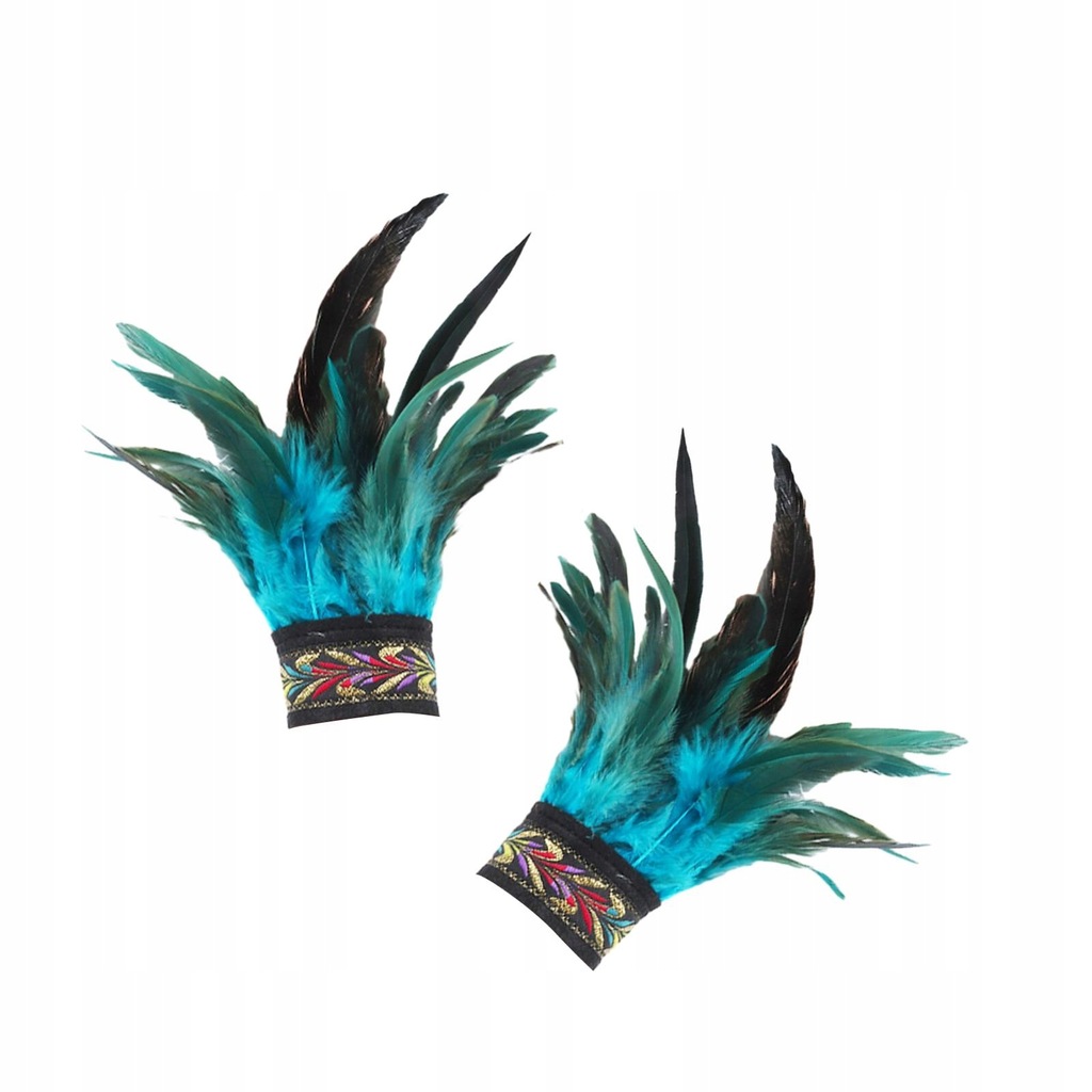 Feather Wrist Cuffs Feather Gloves Cuff Gothic Arm Warmers for Blue ...