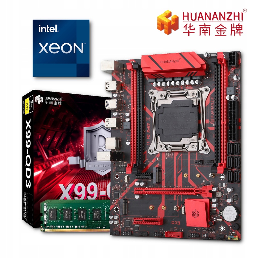 Płyta główna Micro ATX Huananzhi X99-QD3 + Xeon E5-2666V3 + 32GB RAM - 15339380807 - oficjalne ...