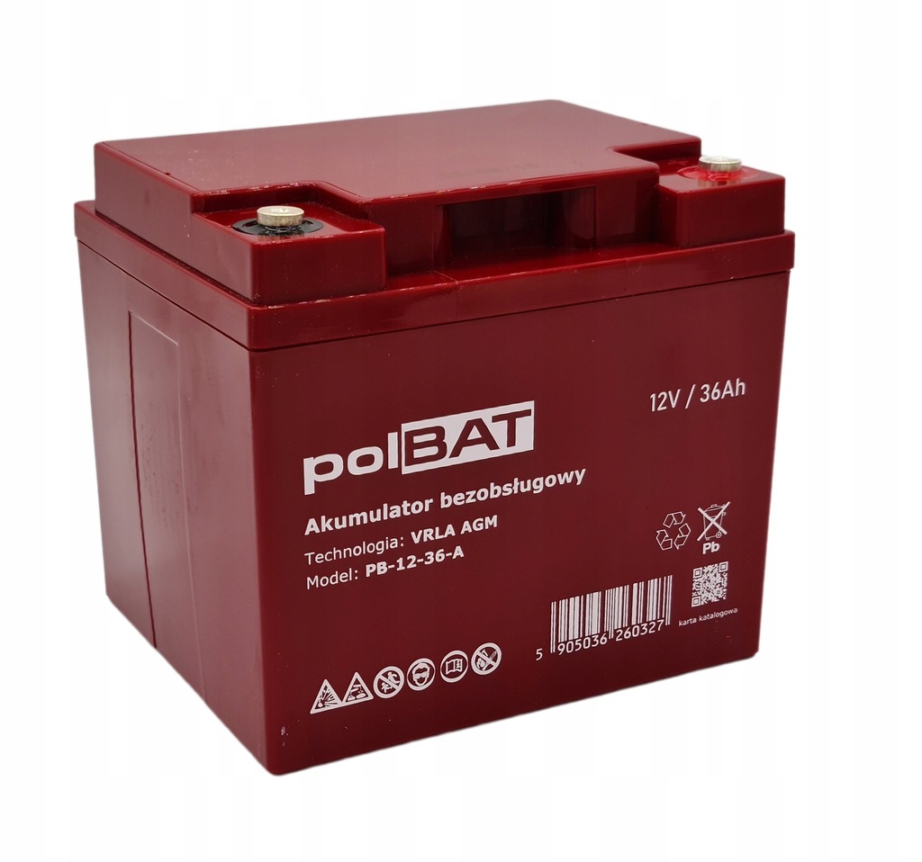 AKUMULATOR AGM 12V 36Ah BEZOBSŁUGOWY VRLA MOCNY ! - 12829565235 - oficjalne archiwum Allegro