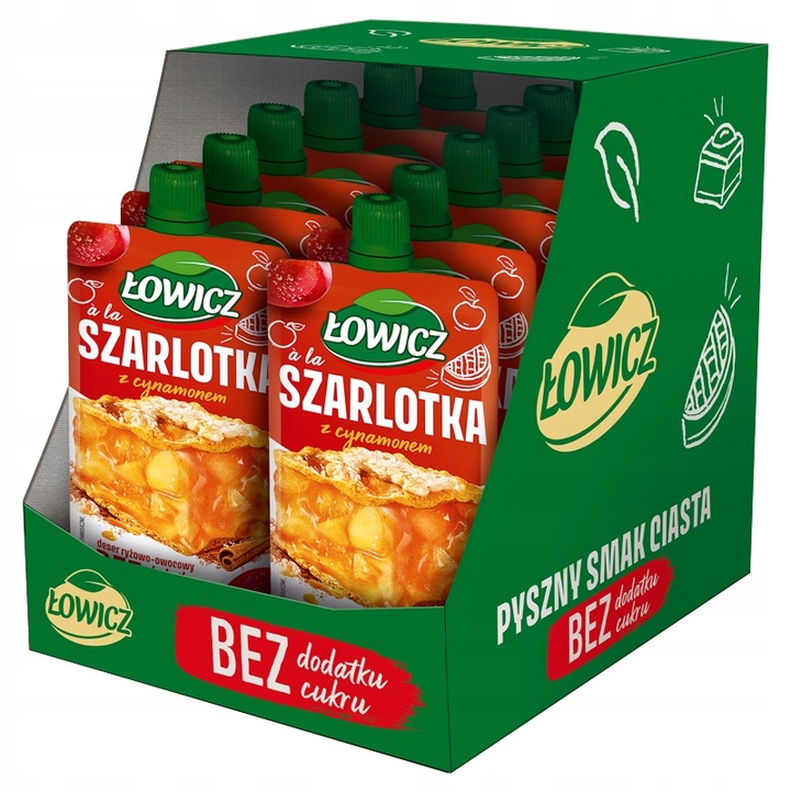 Łowicz A LA SZARLOTKA Deser Owoce Ryż MUS 12x 100g - 14323496013 ...