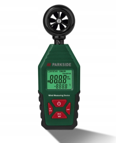 Anemometr, do pomiaru prędkości wiatru i temperatury Parkside PWM B2 ...