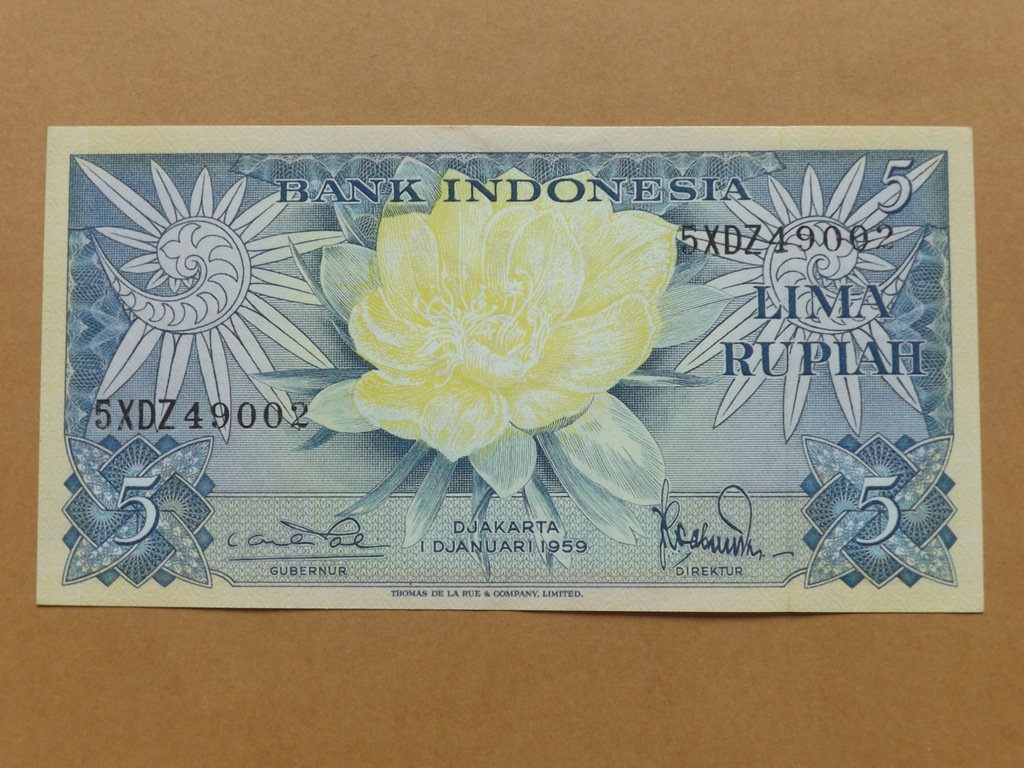 Indonezja 5 Rupii 1959 st. 1- - 12512039989 - oficjalne archiwum Allegro