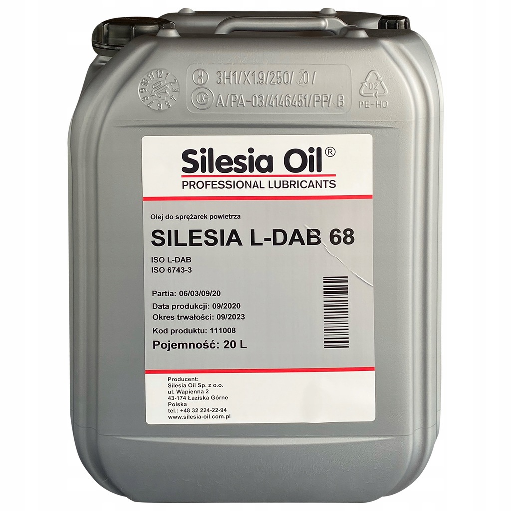 Olej do Sprężarki do Kompresora L-DAB 68 20L - 10037195689 - oficjalne archiwum Allegro