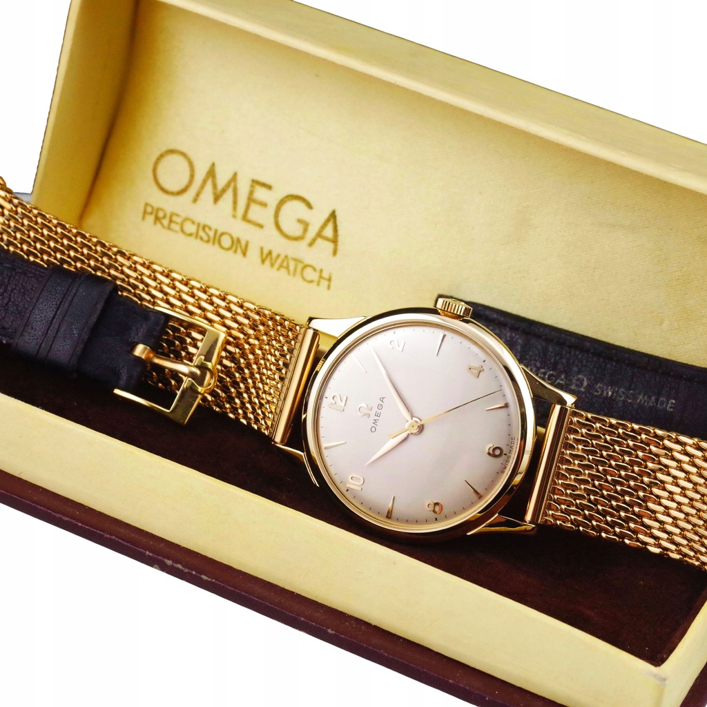 OMEGA zegarek męski LITE ZŁOTO 14K / 585 vintage cal. 285 1961 XL ...