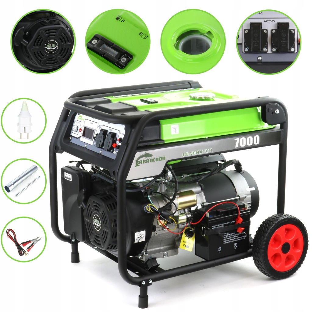 Generator prądu 7000W 9kVA agregat prądotwórczy Z REGULATOREM NAPIĘCIA ...
