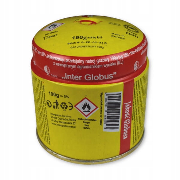 KARTUSZ NABÓJ GAZOWY PROPAN BUTAN TYP 200 190g - 11912900769 - oficjalne archiwum Allegro