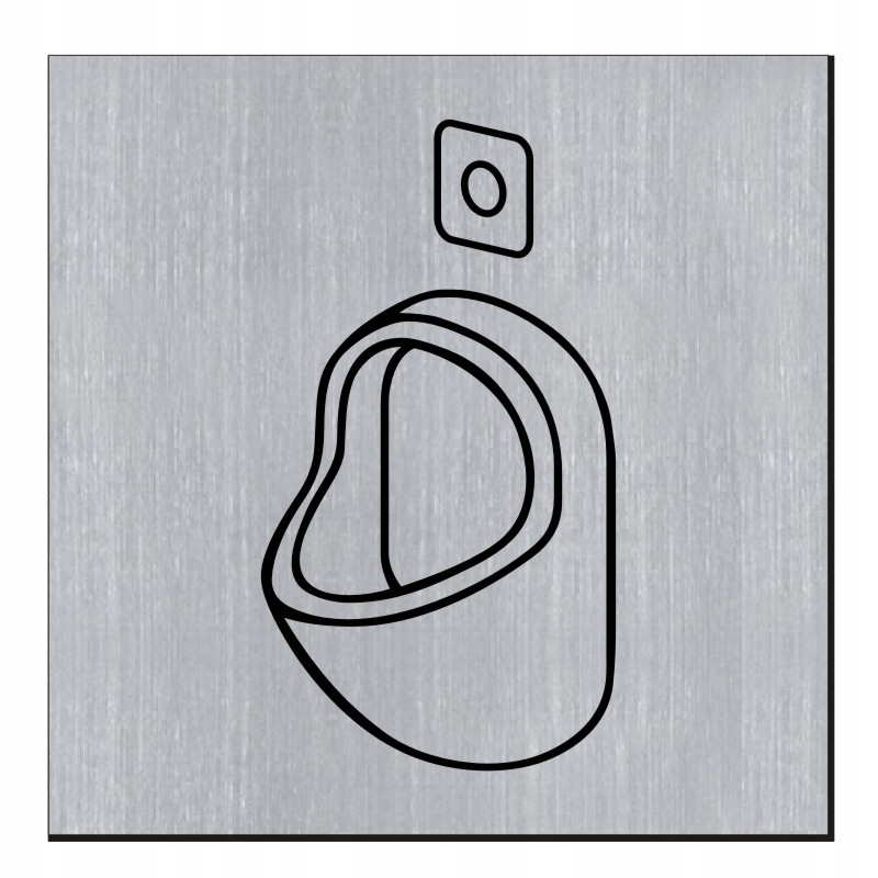TABLICZKA Grawerowana Piktogram - Pisuar Srebrna - 15002059410 ...