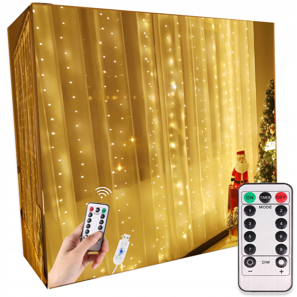 Kurtyna świetlna LED Lampki SOPLE girlanda + PILOT - 12720848502 ...