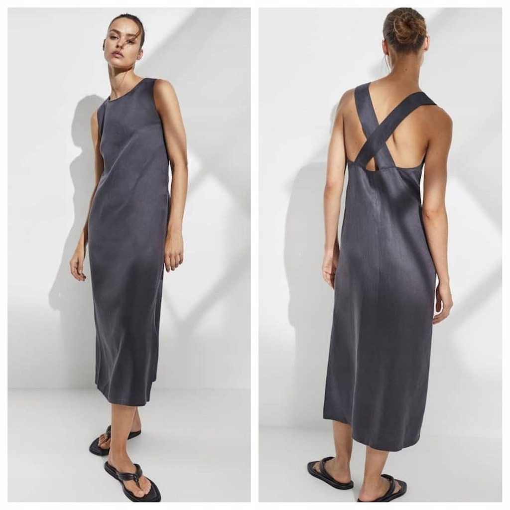 Lniana sukienka 6622/741 MASSIMO DUTTI L - 12476517851 - oficjalne ...