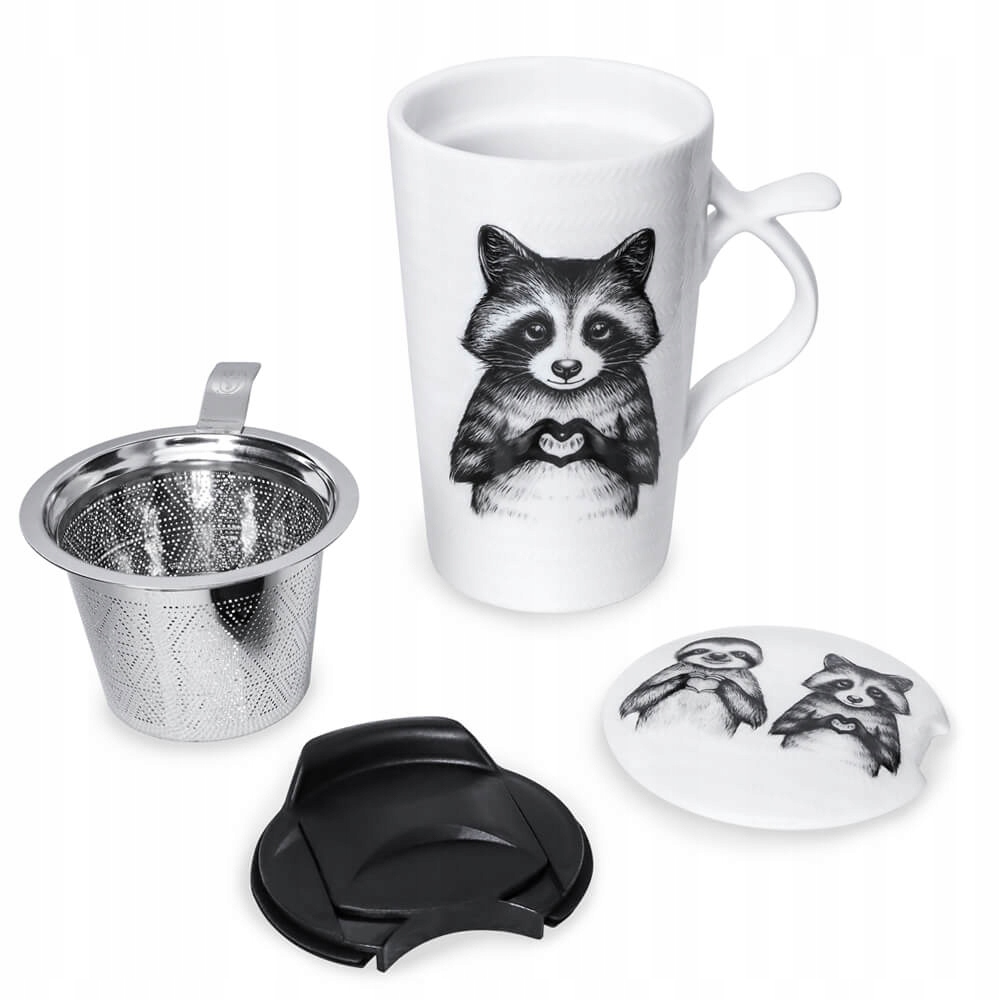 Duży kubek szop i leniwiec z zaparzaczem i pokrywką dla zakochanych miłość - 15321695862 ...