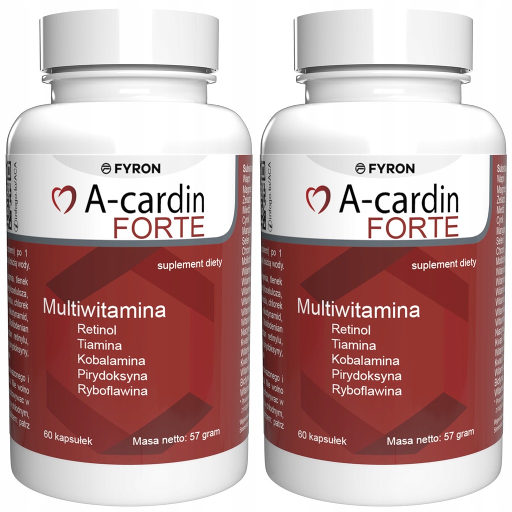 A-cardin Forte - 120 Kapsułek (2 x 60) - 2 Dawki - 14179596038 ...