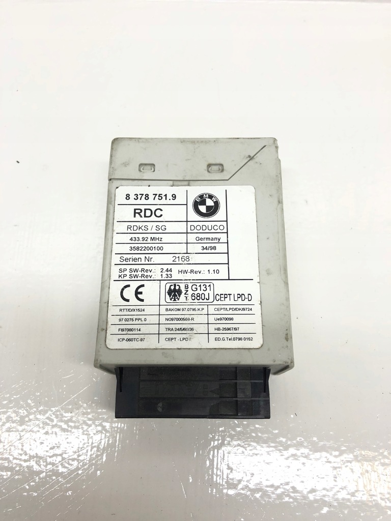 MODUŁ STEROWNIK RDC BMW E46 E38 E39 8378751 - 16239916242 - oficjalne archiwum Allegro