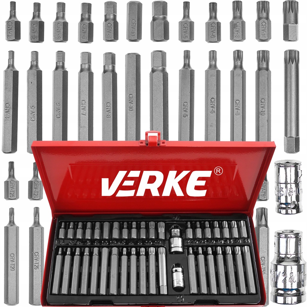 KLUCZE WPUSTOWE IMBUS TORX SPLINE ZESTAW 40 DEGET - 7038831189 - oficjalne archiwum Allegro