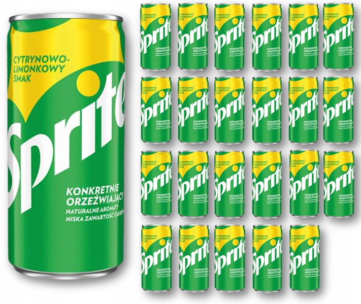 24 x SPRITE Napój Gazowany 330ml PUSZKA | zgrz. - 11322031876 ...