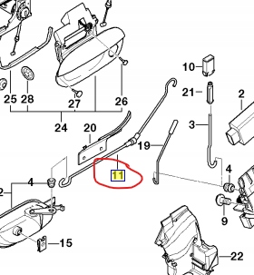 Cięgno linka drzwi przód lewy BMW 7' E38 - 9362676931 - oficjalne ...