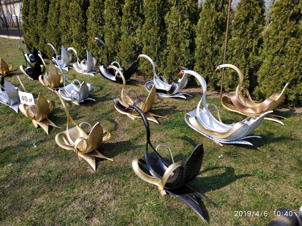 Łabędzie z opon kwietniki doniczki różne wzory - 8186799694 - oficjalne ...