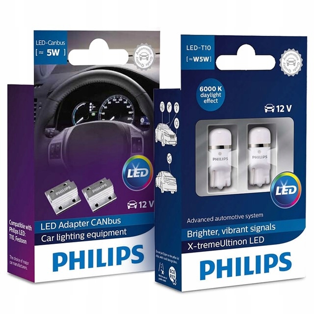 PHILIPS LED X-TREMEULTINON 5W5 W5W 6000K + CANBUS - 10655433153 ...