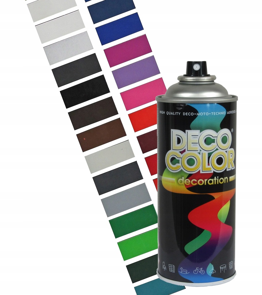 Lakier farba spray DecoColor 400ml CZARNY i inny - 7697911387 ...