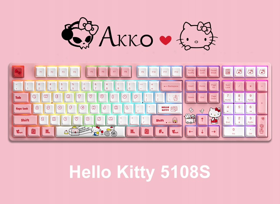 Akko 5108S Hello Kitty KLAWIATURA Mechaniczna RGB - 13595338619 ...
