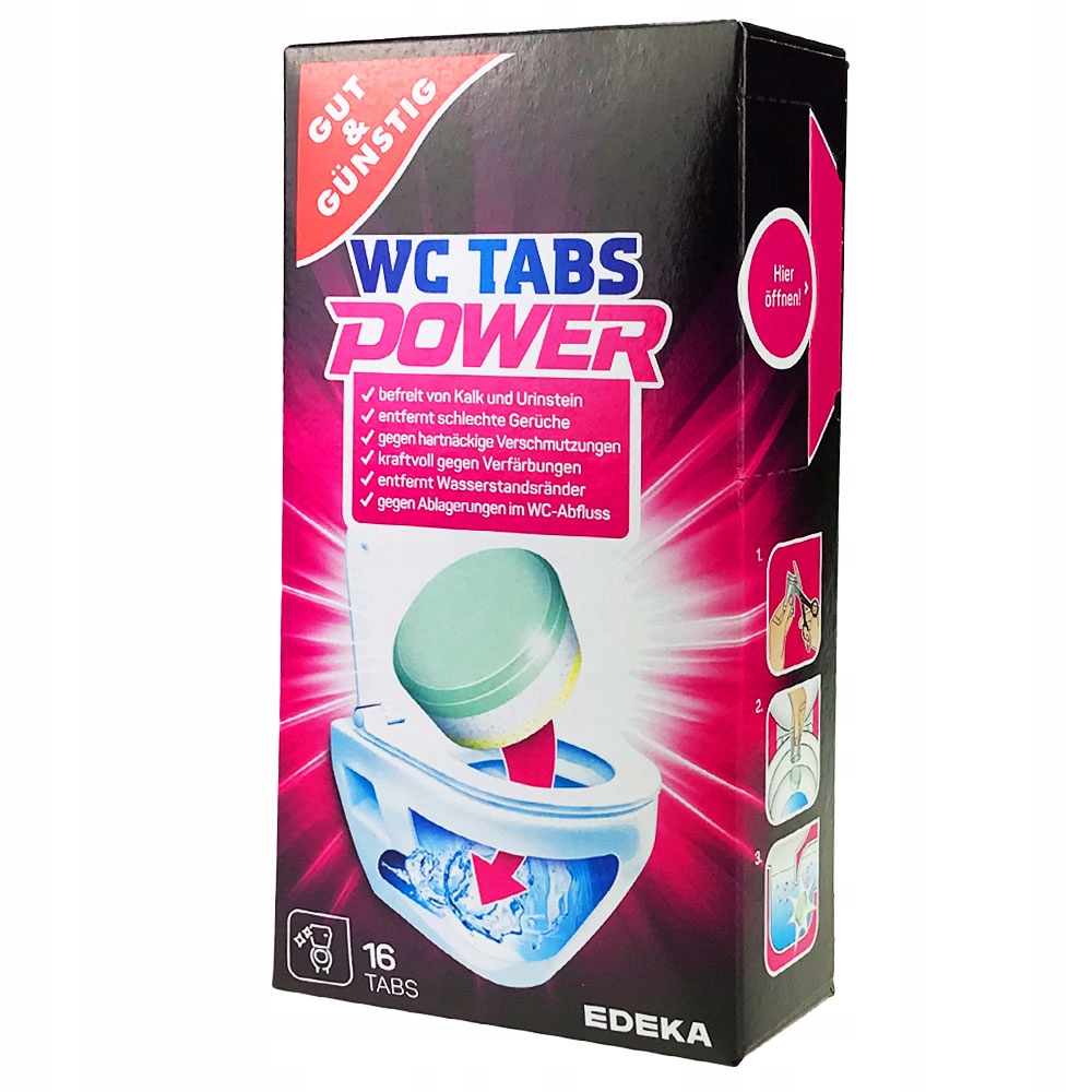 Tabletki do czyszczenia WC Tabs Power 16 tabletek - 12037582959 ...