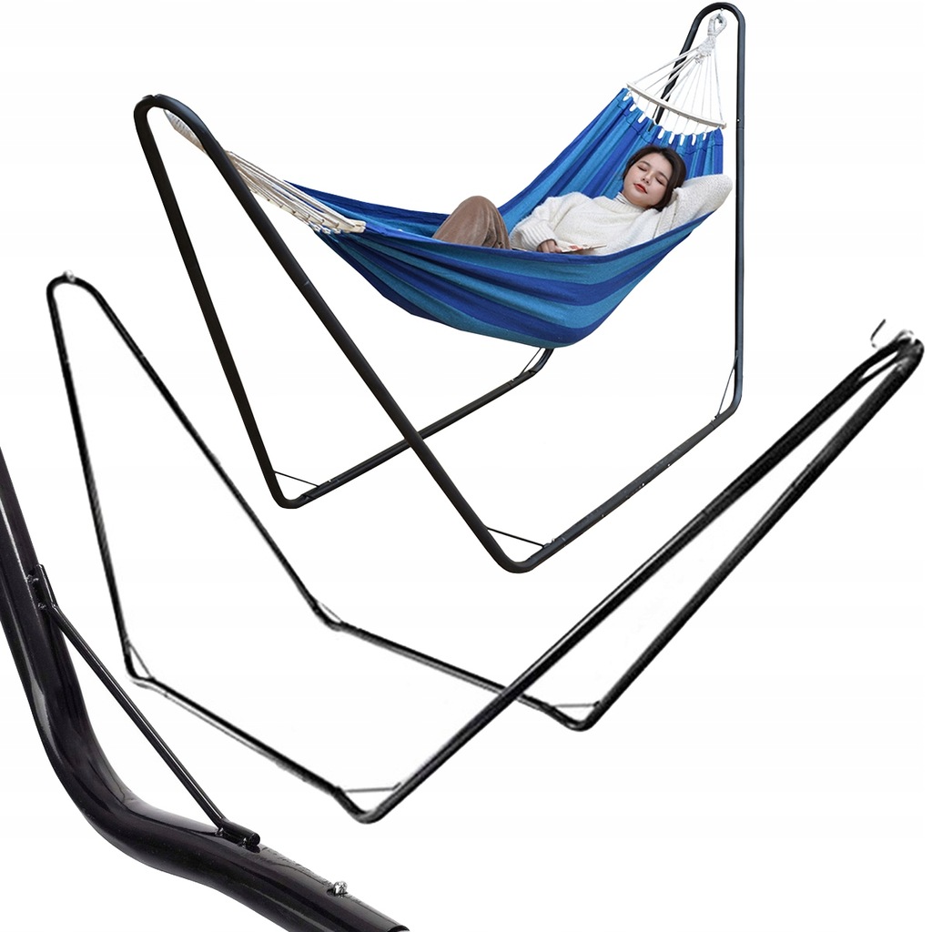 MOCNY STELAŻ DO HAMAKA STOJAK NA HAMAK METALOWY XL - 11792339694 ...