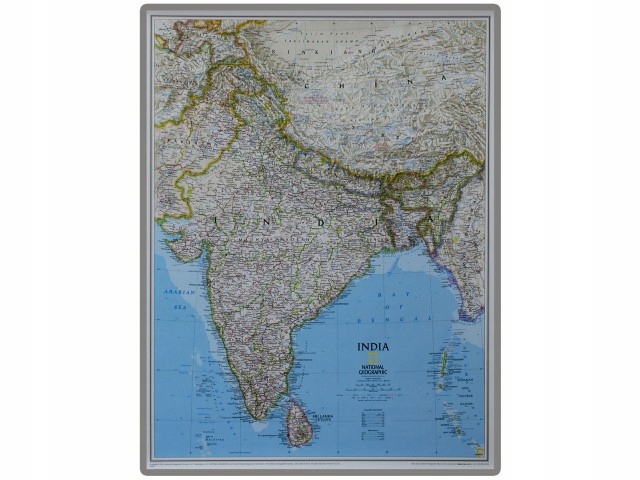 Indie mapa ścienna ozdobna na podkładzie rama NG - 7527966248 ...