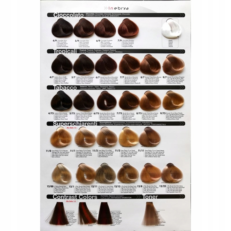 Inebrya farba do włosów 100ml 7.9 czekolada orzech - 9980857485 ...