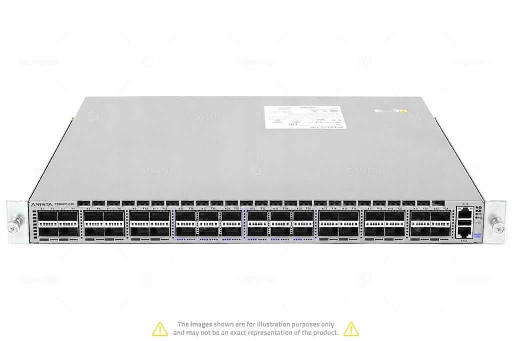 ARISTA 24 PORT 40GB QSFP+ 12 PORT 100GB QSFP28 SWITCH REAR TO FRONT ...