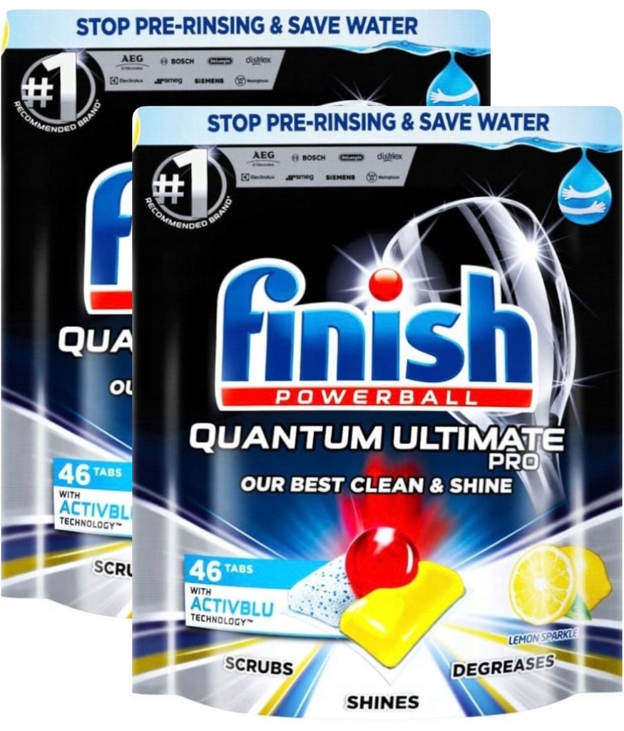 Finish Powerball Quantum Ultimate PRO Lemon Kapsułki do zmywarki 92 ...