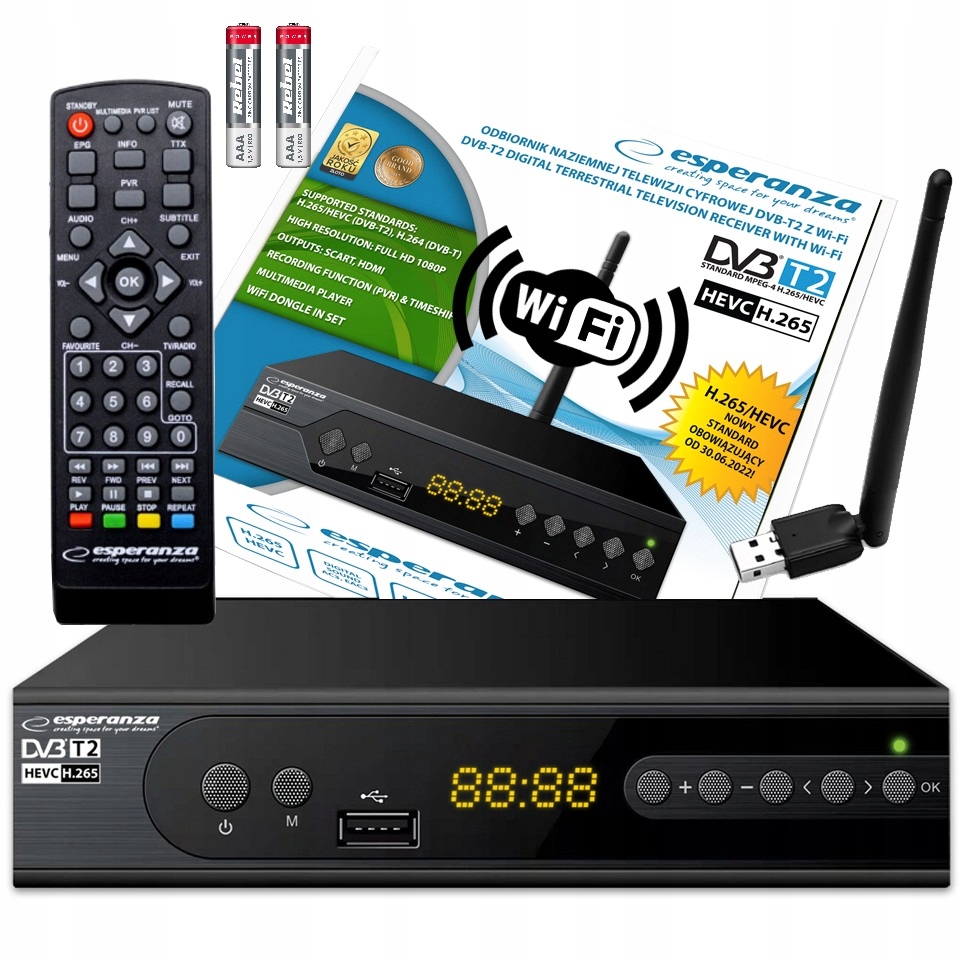 DEKODER TUNER TV NAZIEMNEJ HD DVB-T DVB-T2 / WiFi - 11960361269 ...