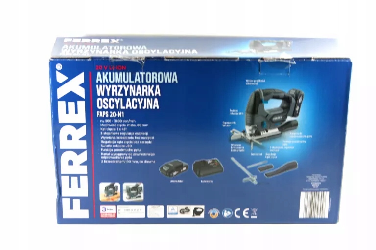 FERREX AKUMULATOROWA WYRZYNARKA 20 V LI-ION - 12681793312 - oficjalne ...