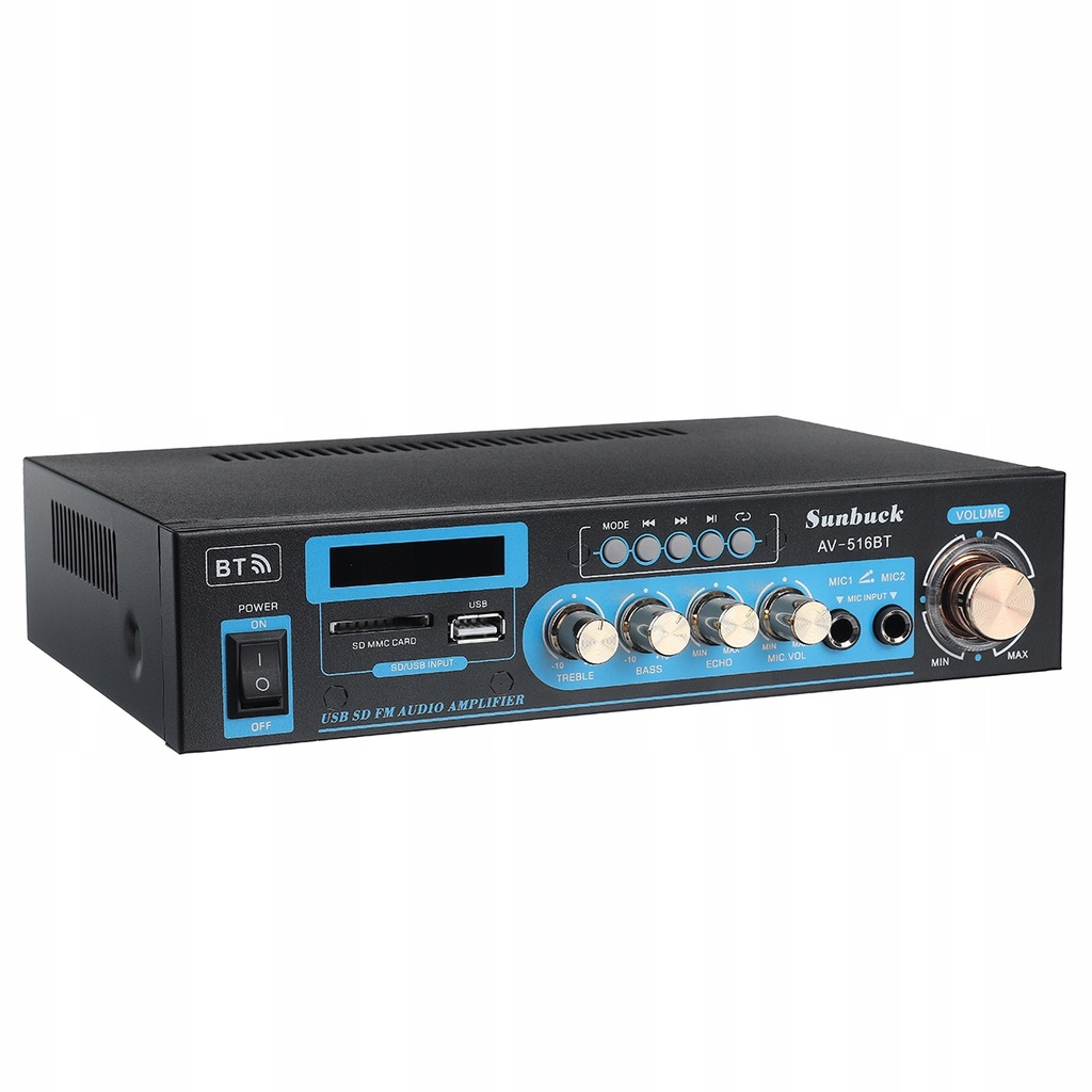 AMPLITUNER WZMACNIACZ STEREO BLUETOOTH USB 1200W - 11389914727 - oficjalne archiwum Allegro