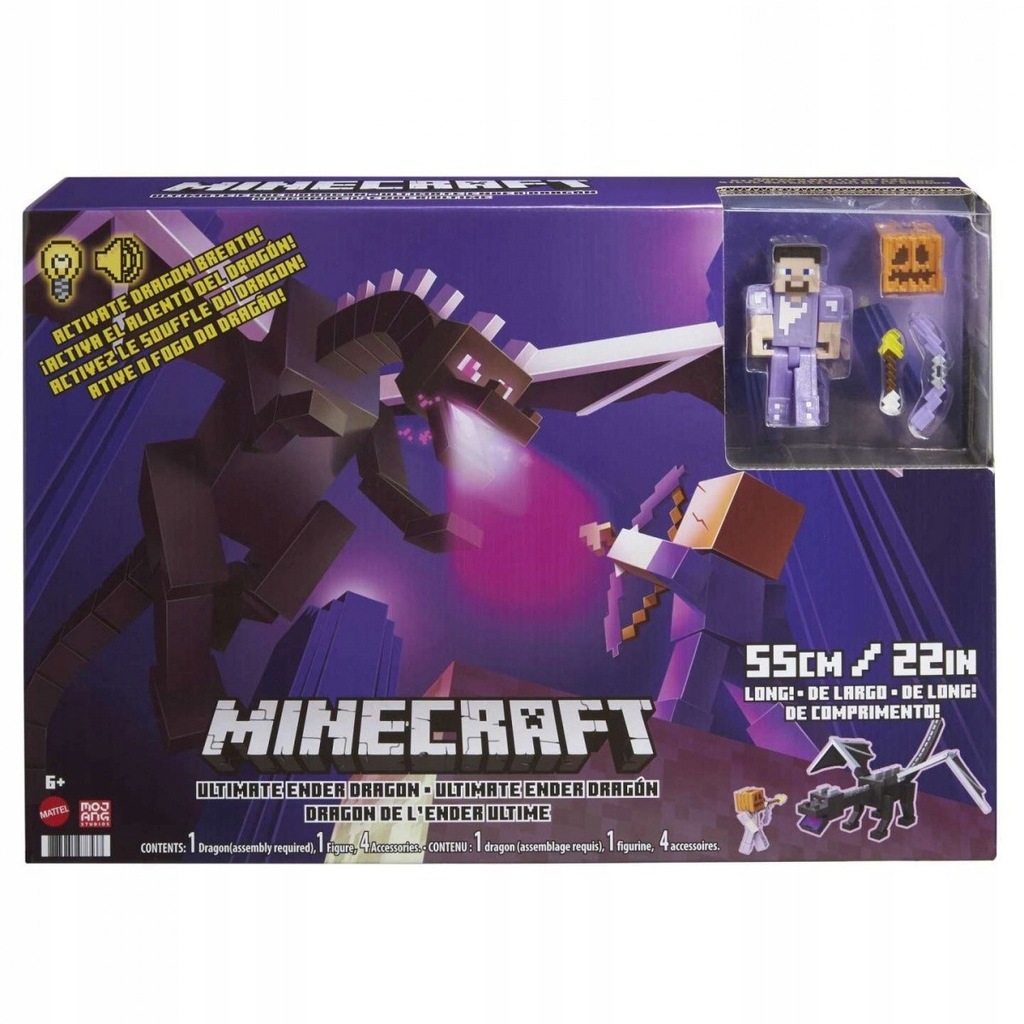 Mattel Zestaw figurek Minecraft Potężny Smok Kresu z dźwiękami ...