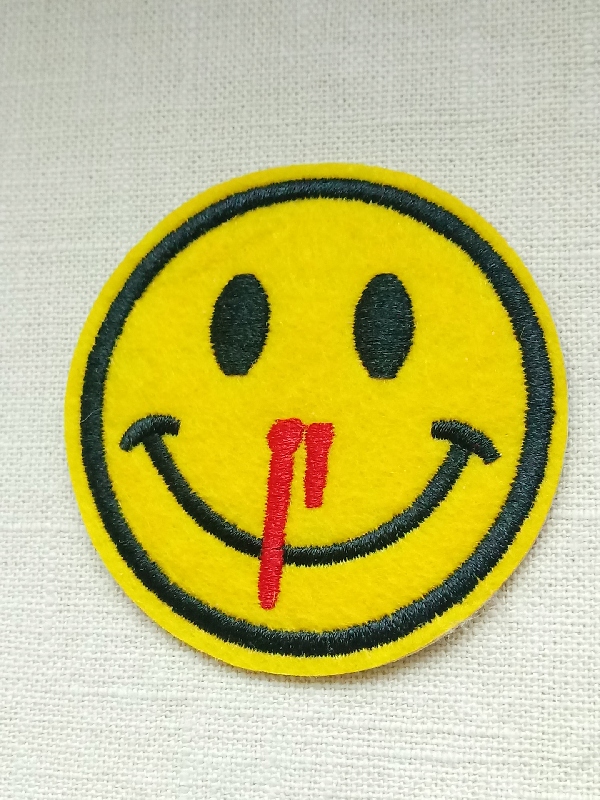 Naszywka smiley face nosebleed rock punk emo żółta - 17088145285 ...