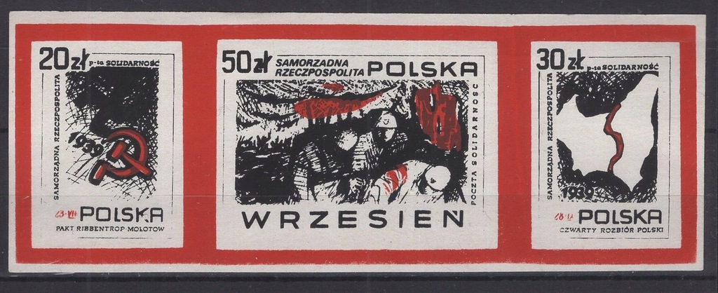 SOLIDARNOŚĆ - POCZTA SOLIDARNOŚĆ 1985 ROK IV ROZBIÓR POLSKI ...