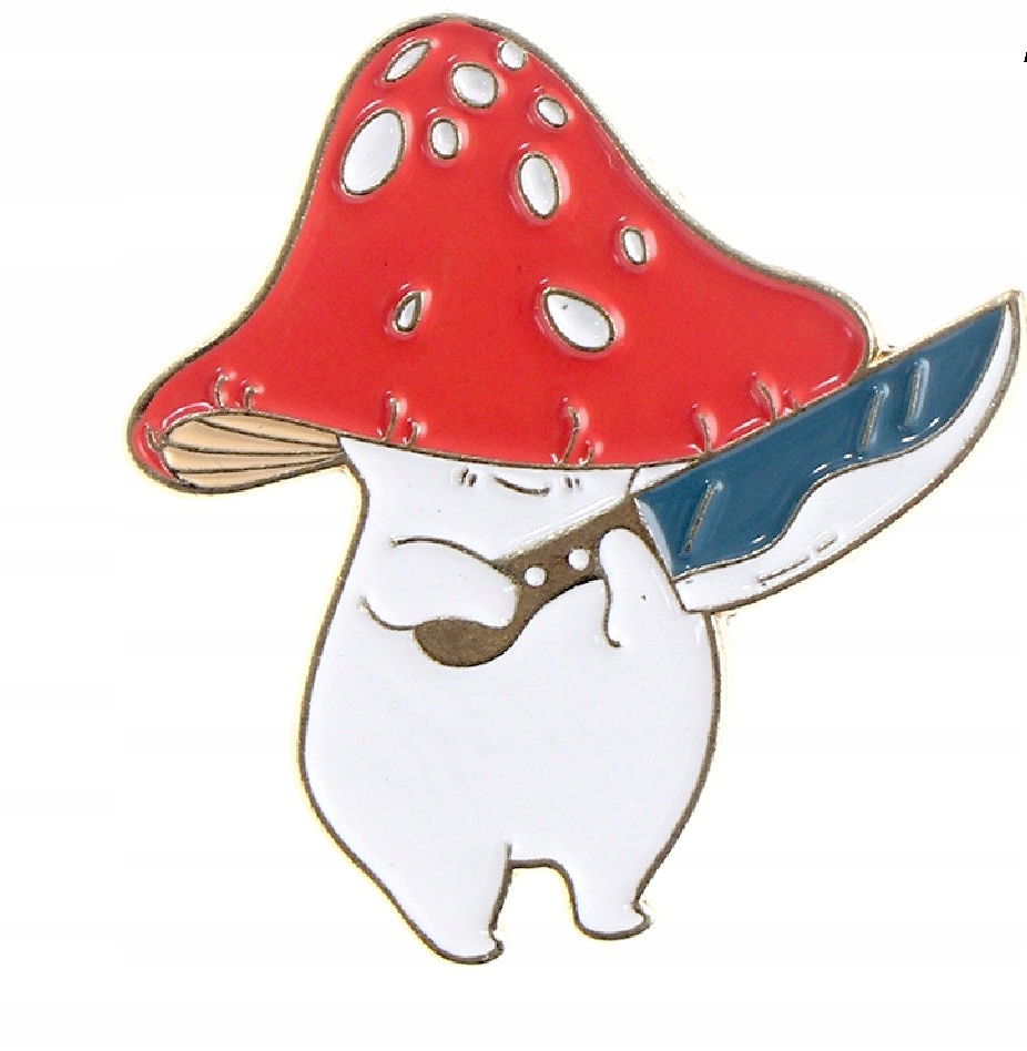 Pin przypinka GRZYBEK MORDERCA Z nożem muchomorek - 12832556583 ...