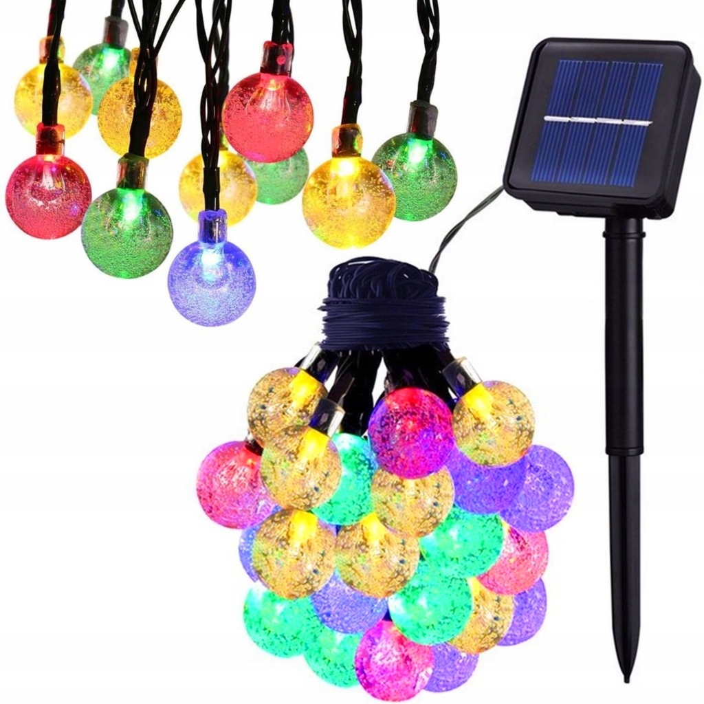 GIRLANDA SOLARNA Ogrodowa Świetlna Lampki LED 20x - 13695769599 - oficjalne archiwum Allegro