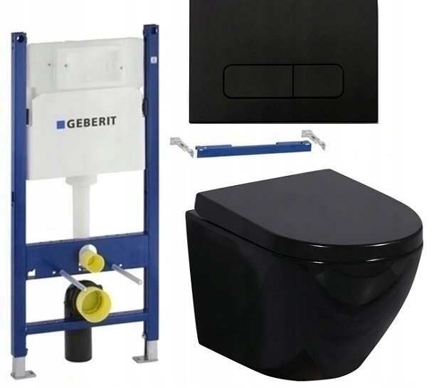 ZESTAW WC STELAŻ GEBERIT BASIC MISKA WC ARBO SLIM RIM PRZYCISK MOCHA ...