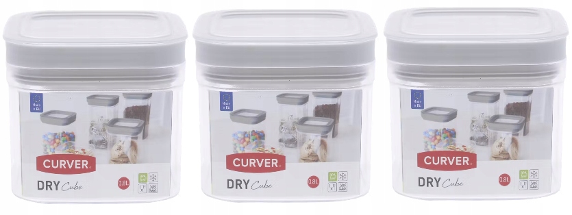 Curver 3 sztuki Dry Food Storage Pojemnik 0,8L - 12627717654 ...