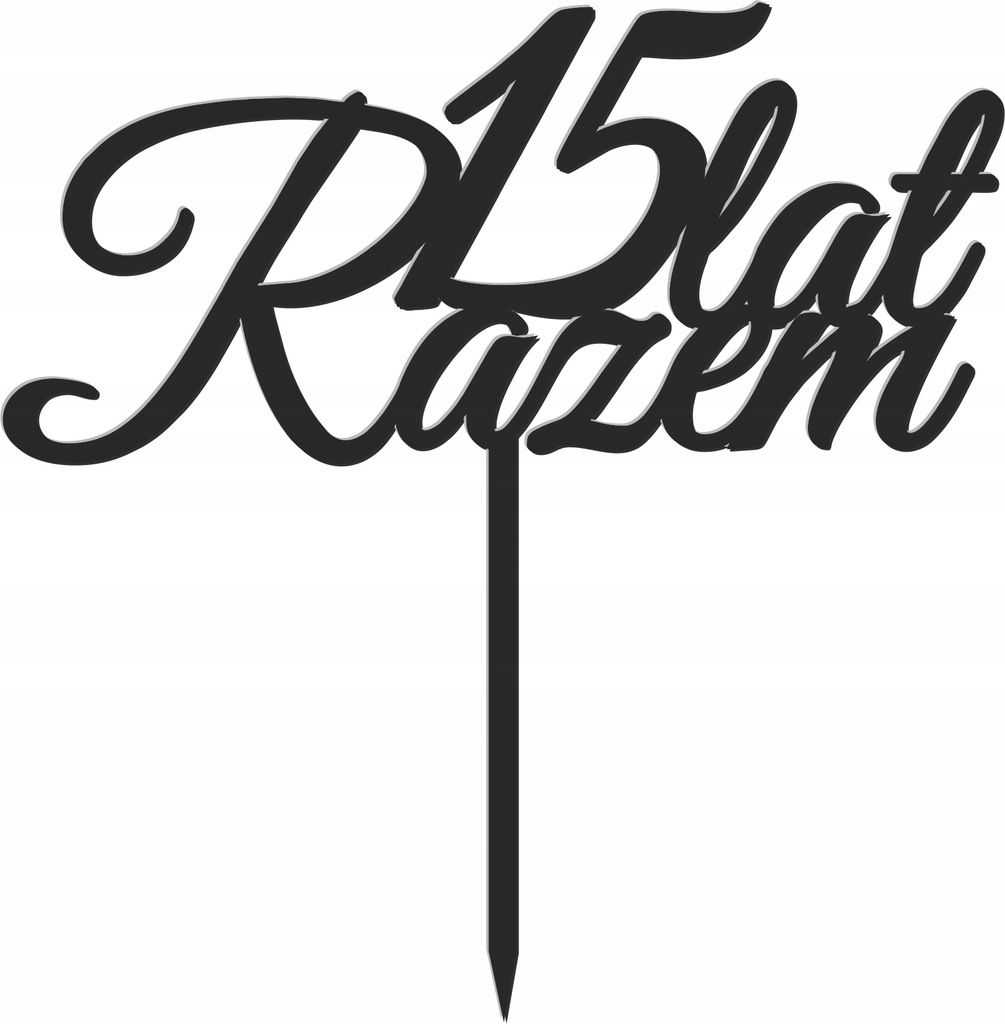 Topper na tort 15 20 25 30 itd lat Razem czarny - 14039633968 ...