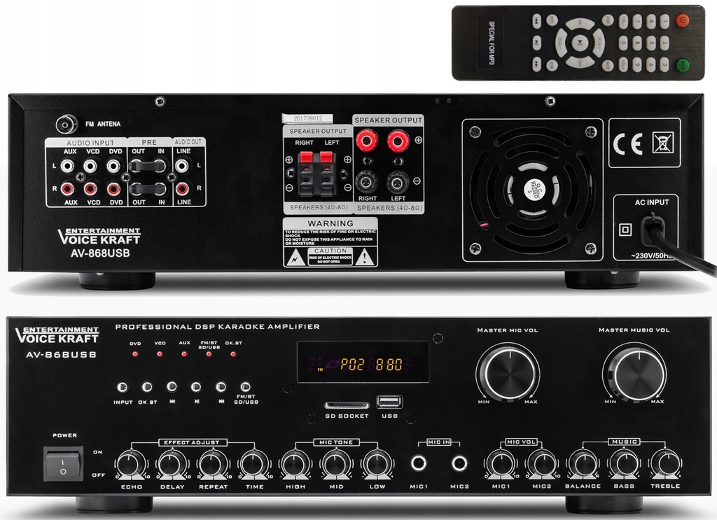 AMPLITUNER WZMACNIACZ STEREO BLUETOOTH USB SD FM - 11056214487 - oficjalne archiwum Allegro